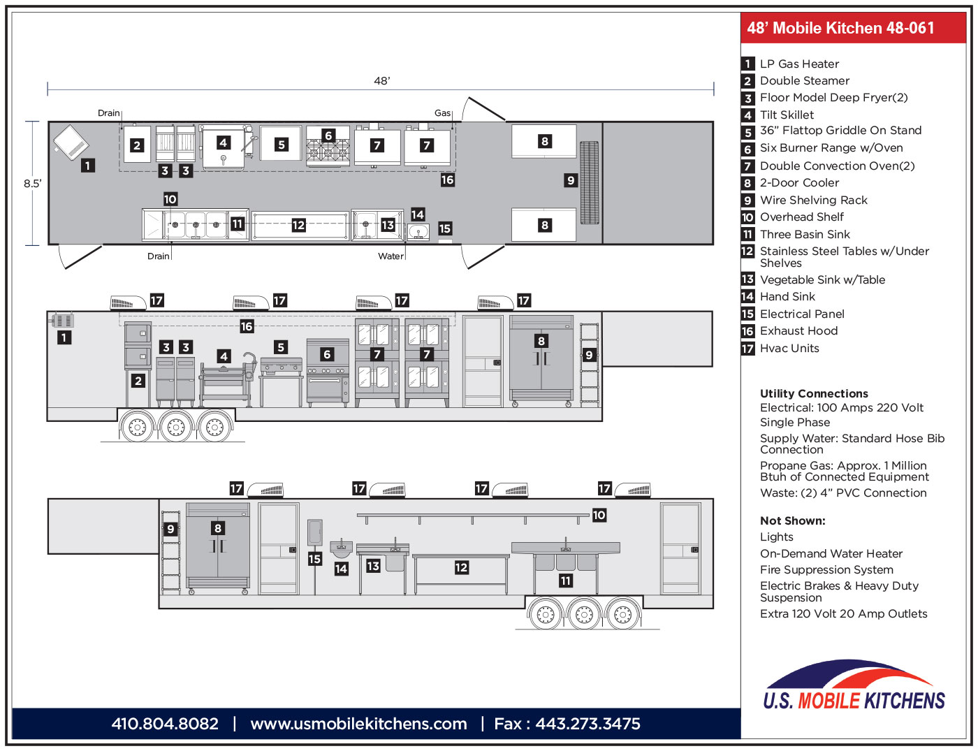 48' Mobile Kitchen 48-061 | Mobile Kitchens | U.S. Mobile Kitchens