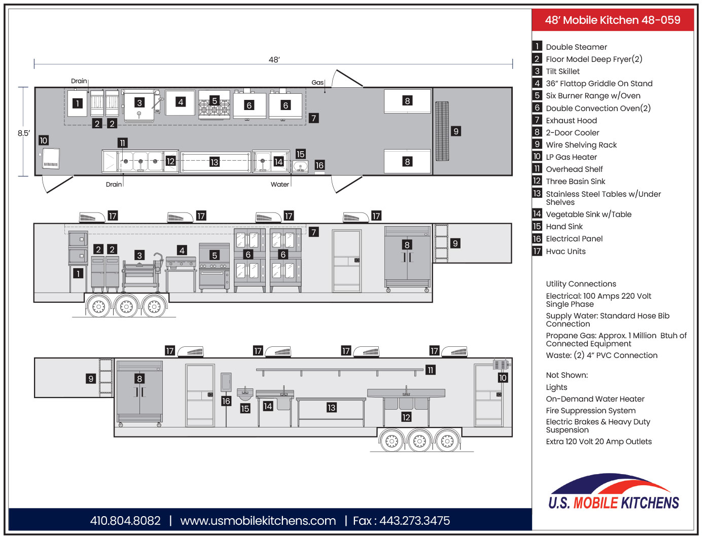48' Mobile Kitchen 48-059 | Mobile Kitchens | U.S. Mobile Kitchens