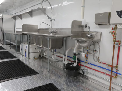 53' Mobile Prep Kitchen Semi Trailer: food prep trailers for rent and ...